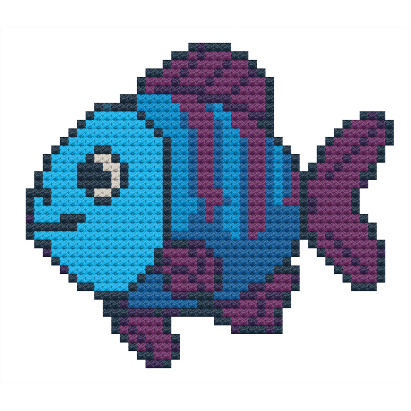Wooden Fish Cross Stitch Keyring Kit | Beginner Friendly Craft