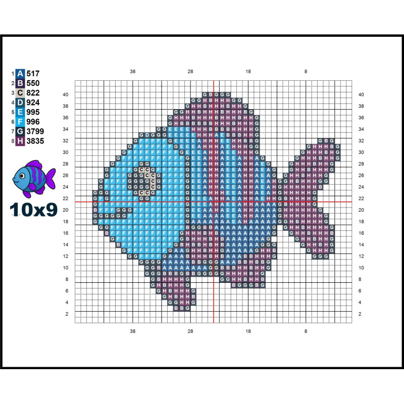 Wooden Fish Cross Stitch Keyring Kit | Beginner Friendly Craft