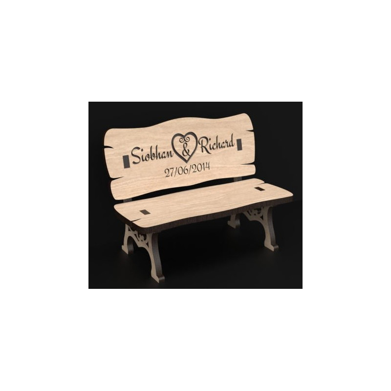 Personalized Engraved Wooden Keepsake Bench | Wedding, Memorial, Gift
