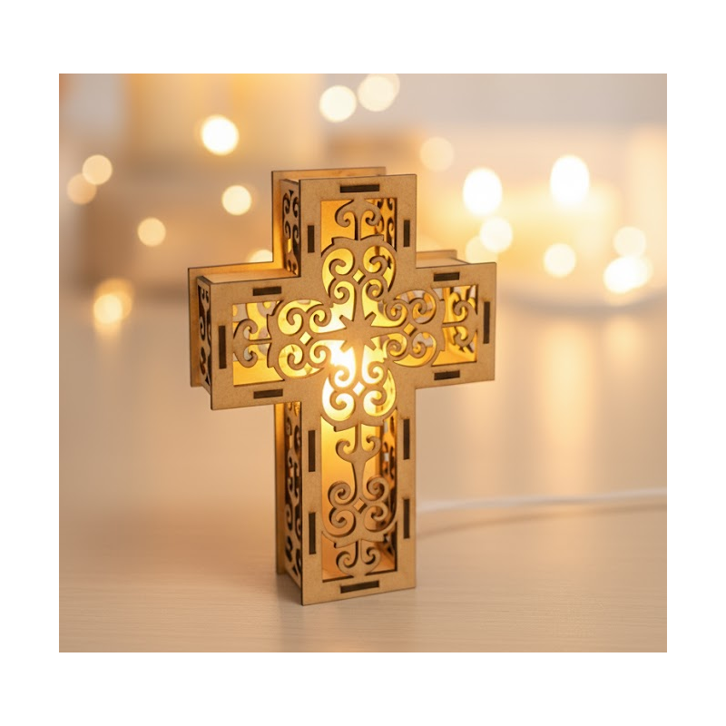 Wooden Cross Lanterns & Lighted Religious Gifts