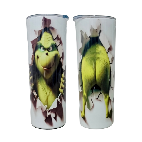 20oz Christmas Tumbler | Double Wall Insulated Skinny Cup w/ Straw